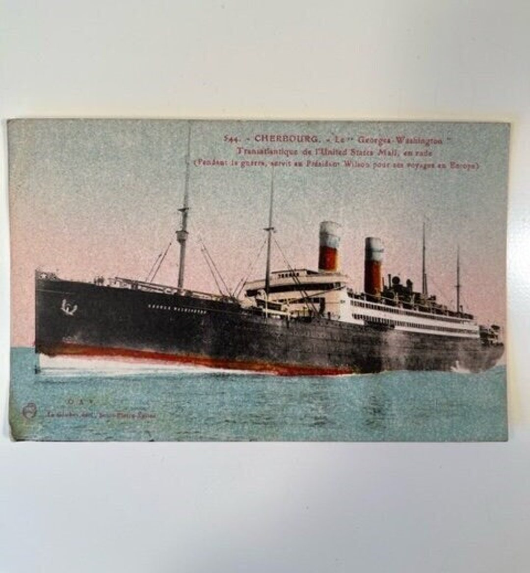 SS George Washington Colorized Postcard Vintage 1940s - Etsy