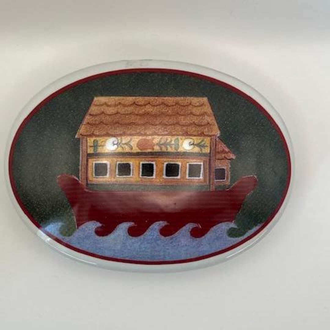 Noah's Ark Oval Covered Ceramic Dish or Candy Dish - Etsy