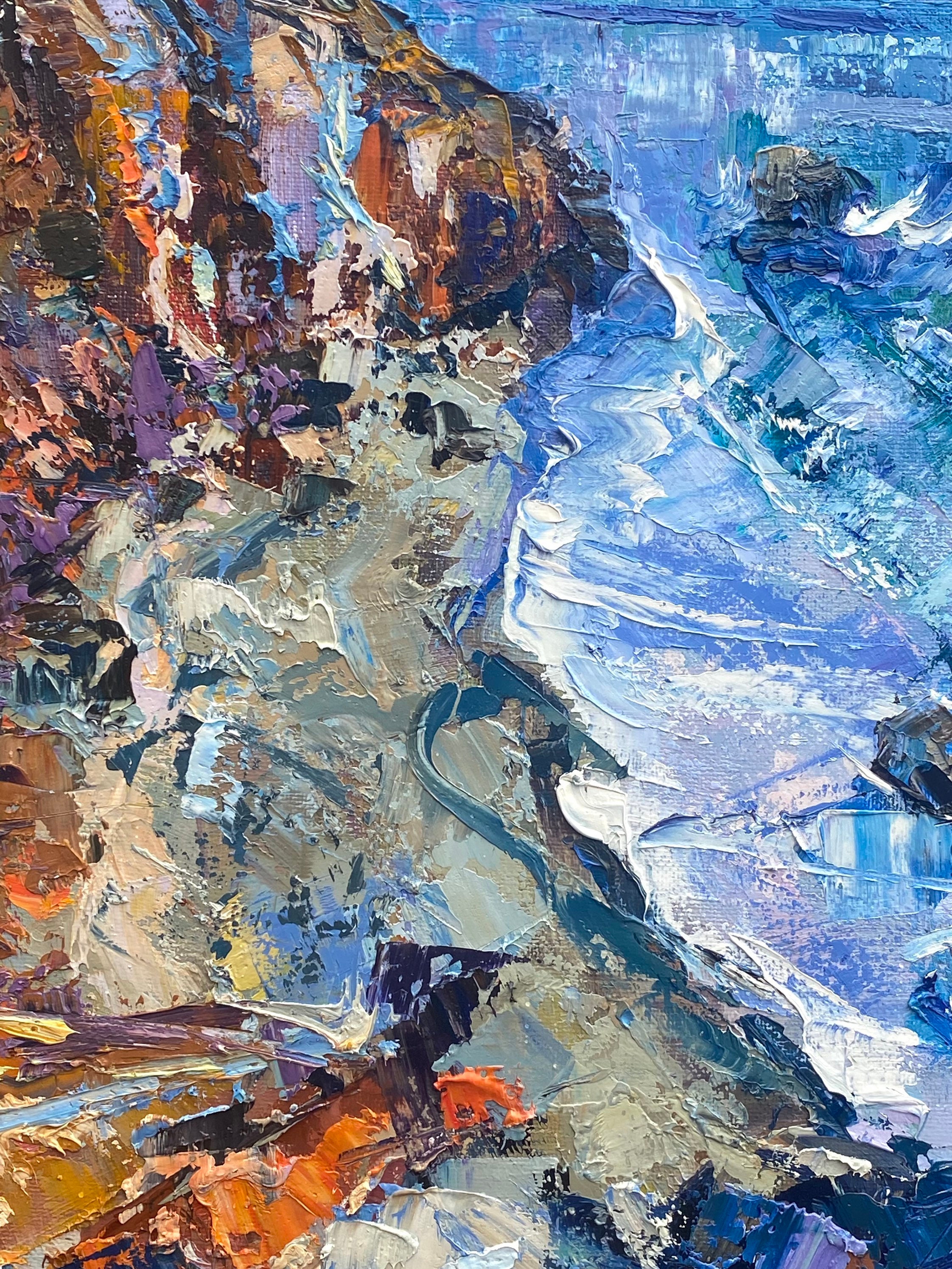 Impasto Nature Caribbean Rocky Mountains Beach Ocean Waves Seascape ...