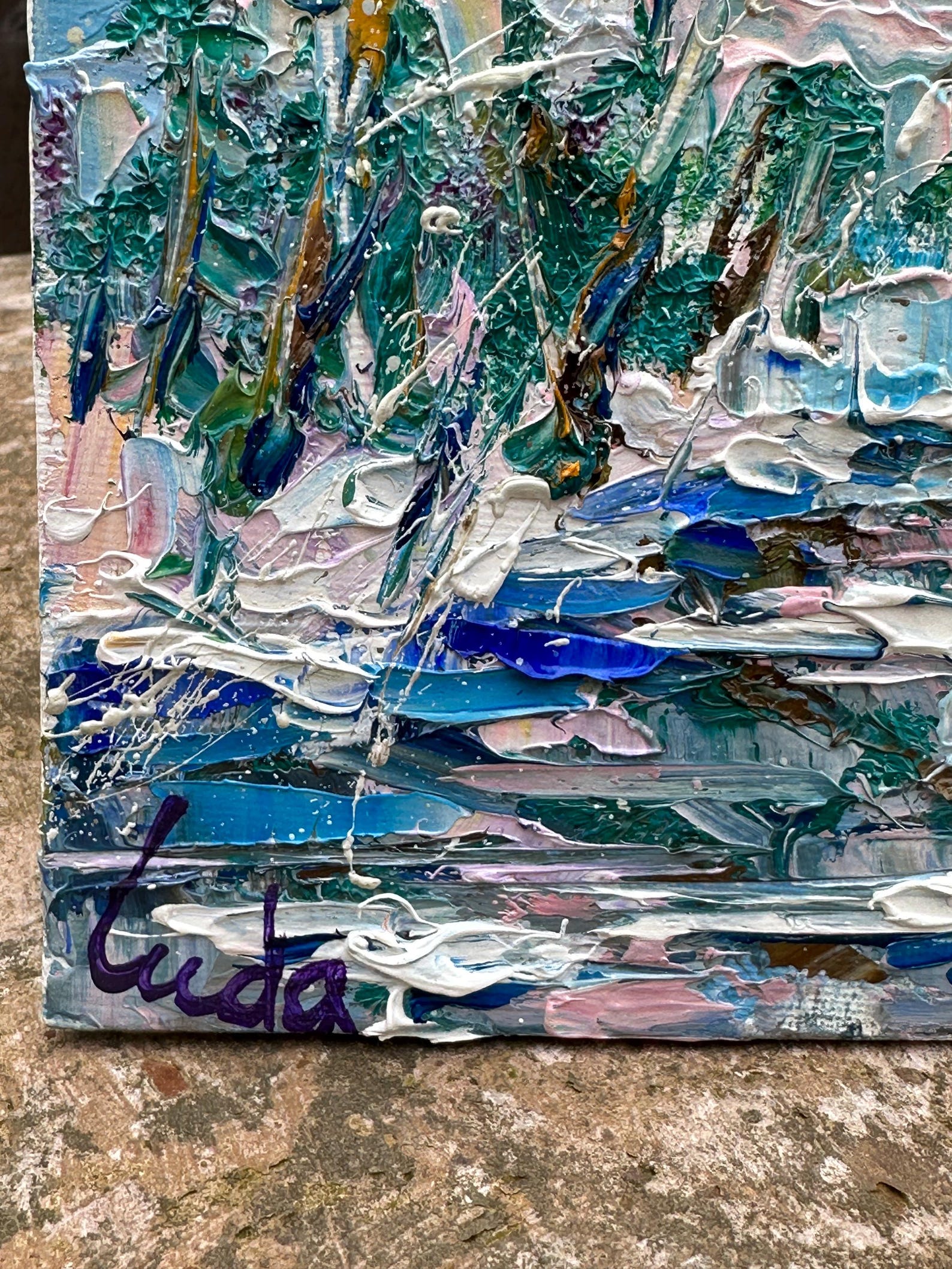 Impasto Winter Wonderland Oil Painting on Canvas Board Original 5x7 ...