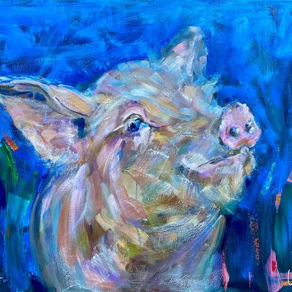 Pig Painting - Etsy