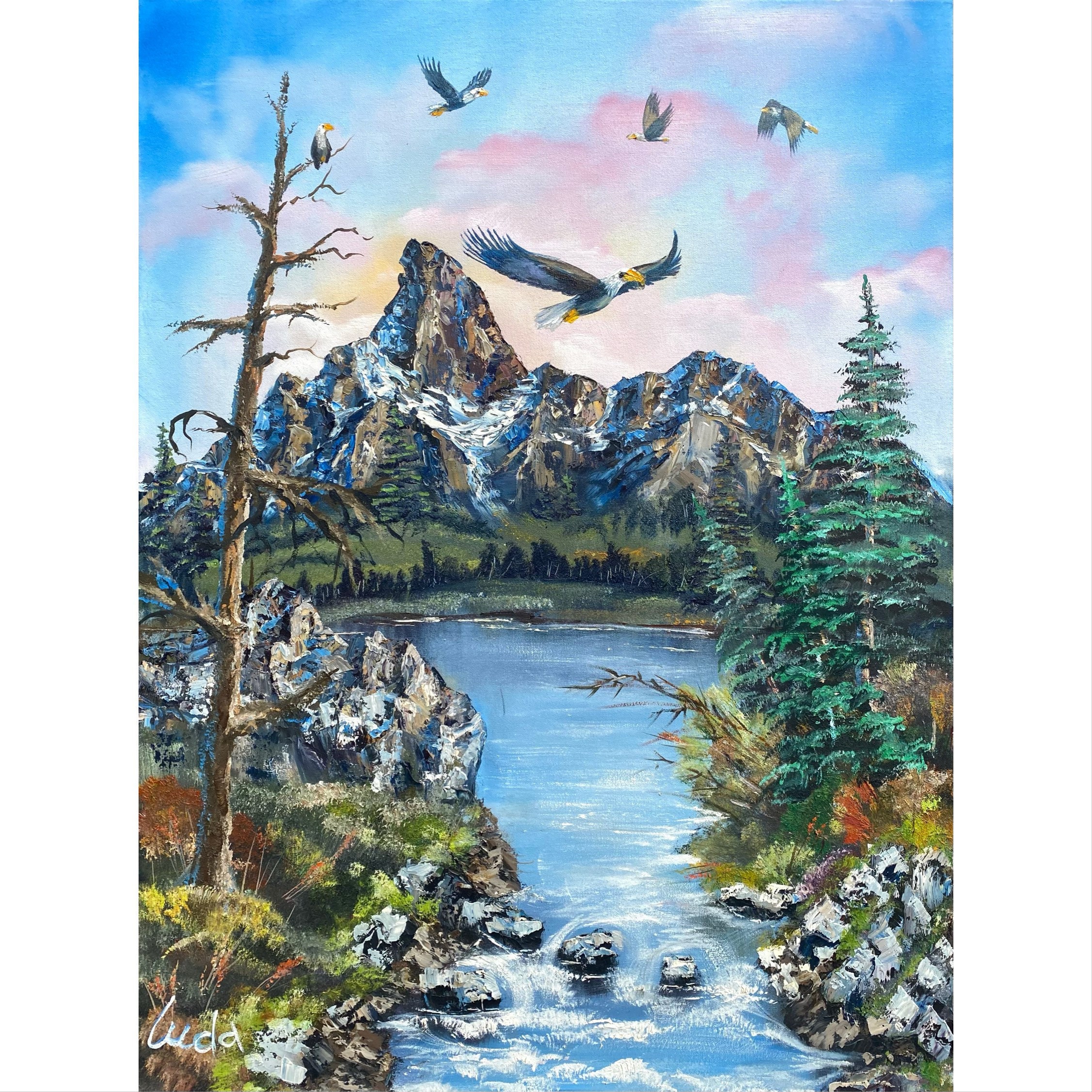 16x20 Inch Canvas Painting Set WOWDECOR Paint By Numbers Kit - Eagle ...