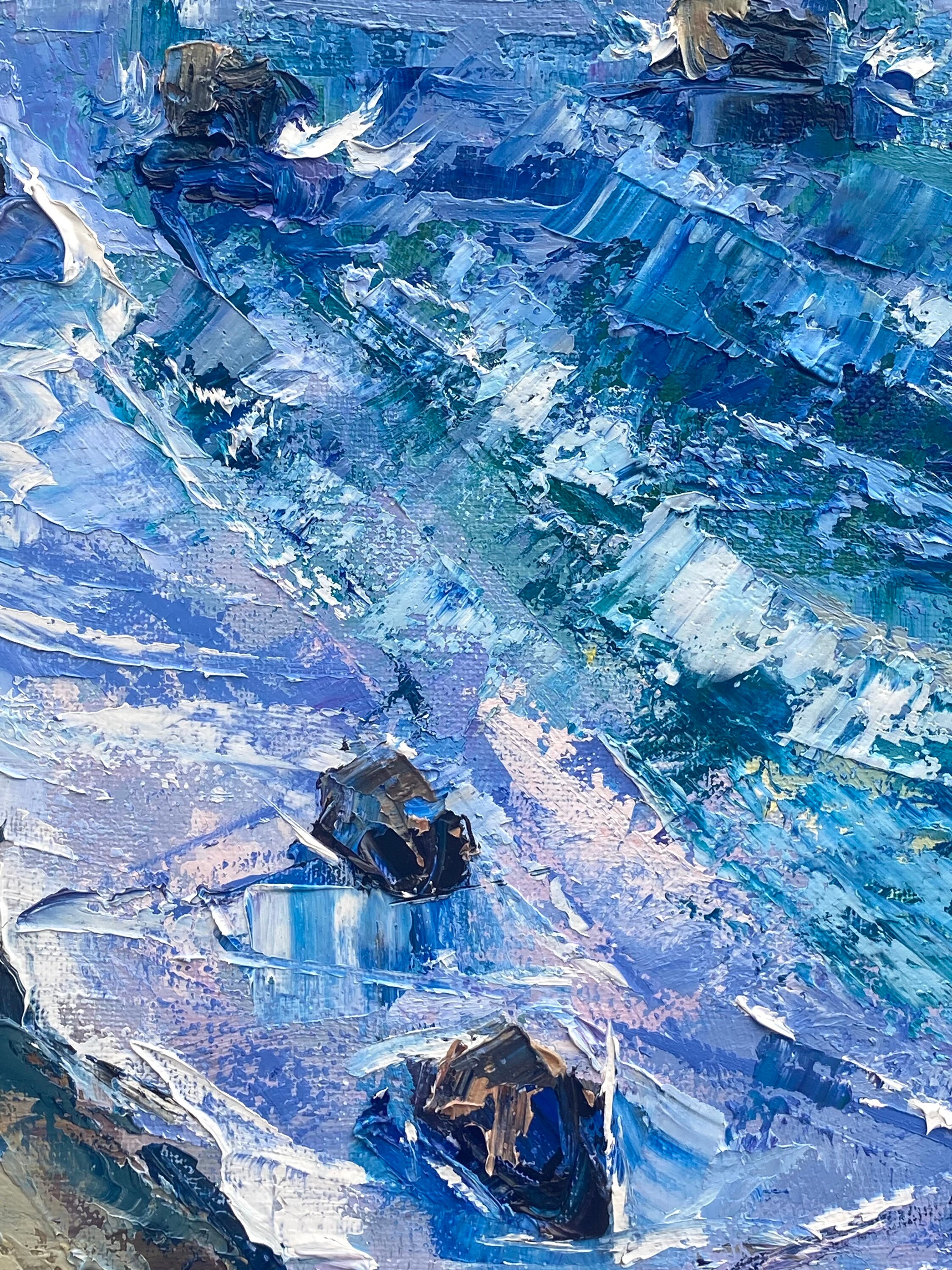 Impasto Nature Caribbean Rocky Mountains Beach Ocean Waves Seascape ...