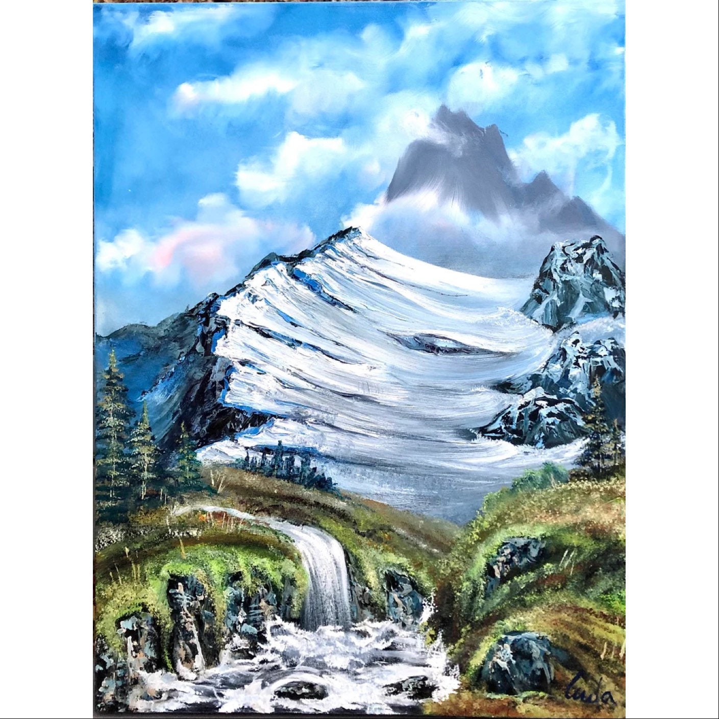 Glacier Mountain Acrylic Paint