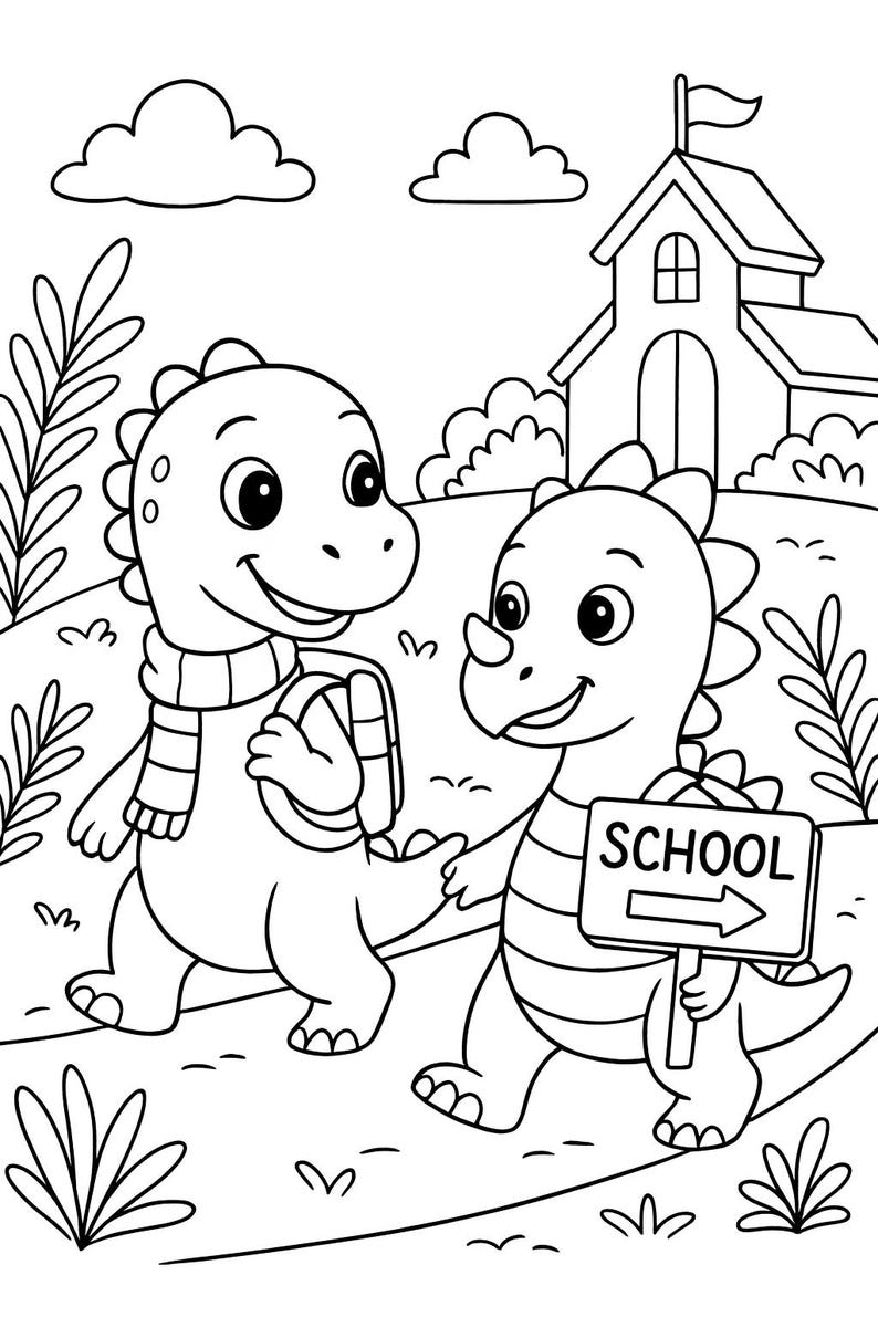 Dinosaur Coloring Pages for Kids | 20 Dino Activity Bundle(instant ...