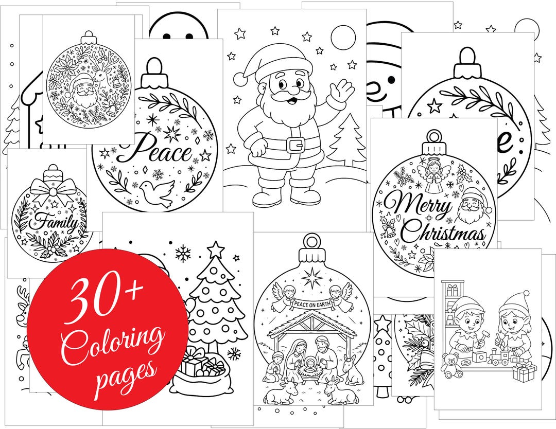 30+ Christmas Coloring Bundle for Kids and Adults | Holiday Coloring ...