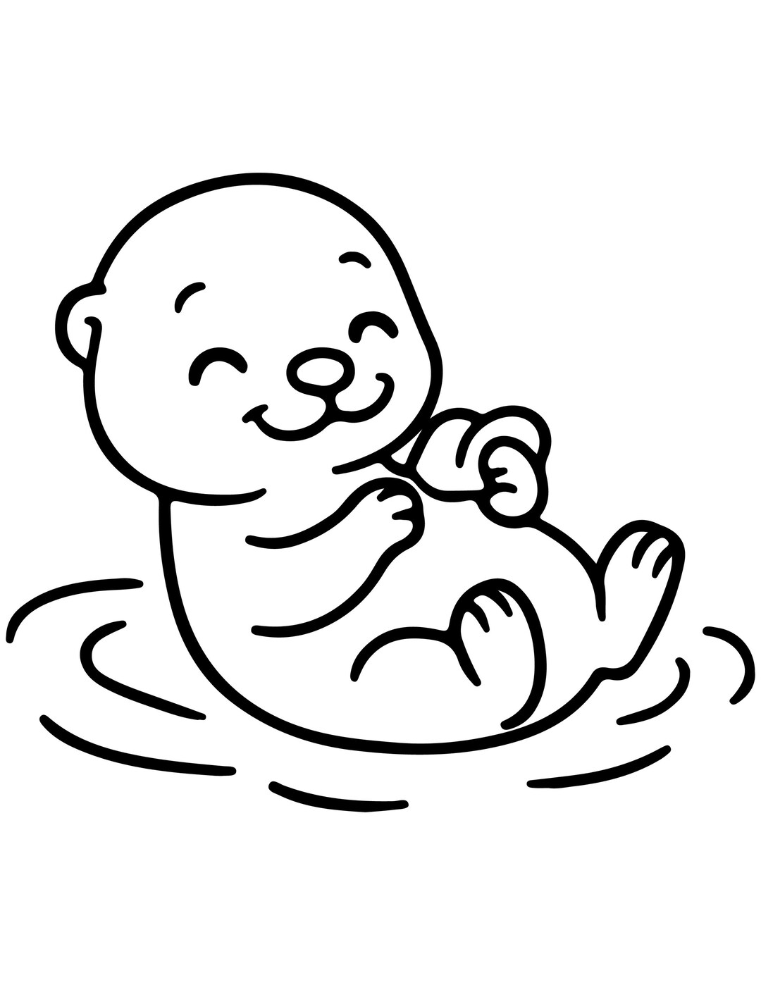 Baby Otter Coloring Pages for Kids | Animal Coloring Sheets | Printable ...