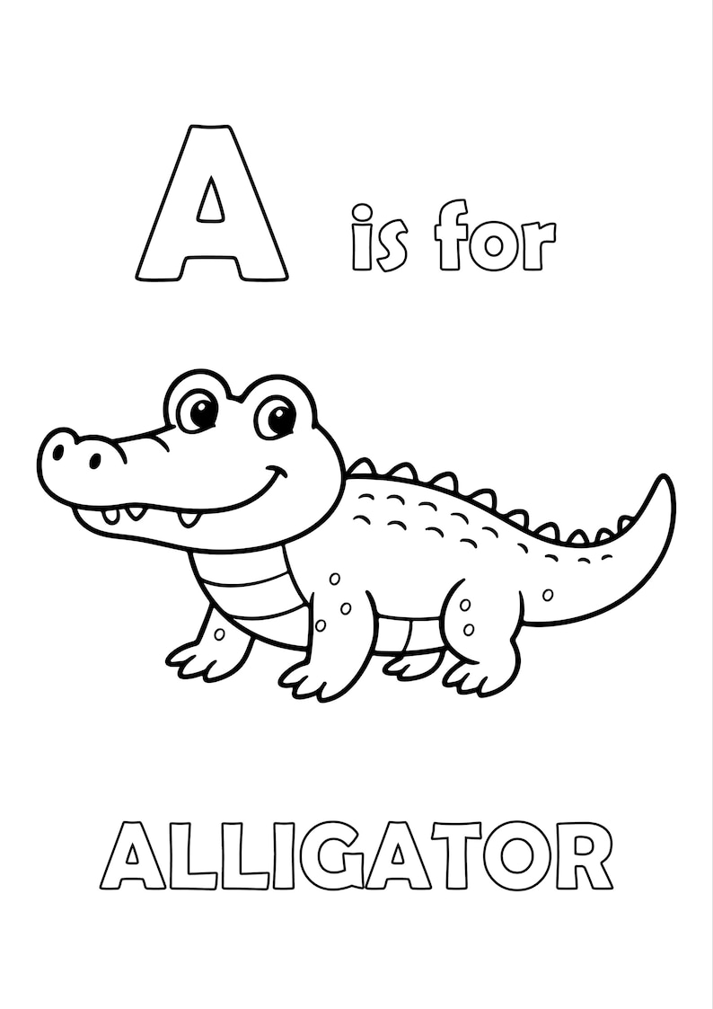 Alphabet Animal Coloring Pages – A-Z Printable Worksheets (instant ...