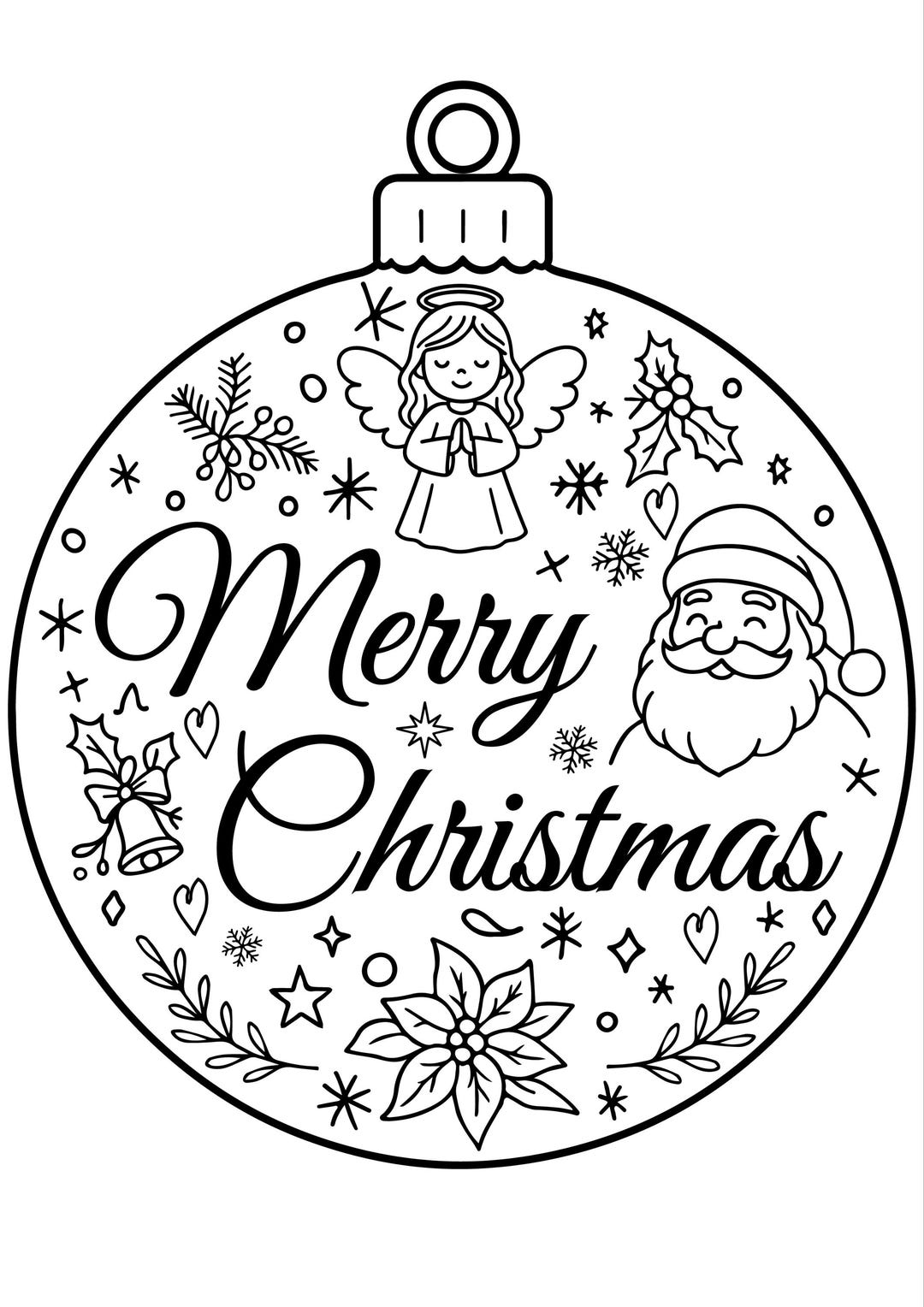 Christmas Bauble Advent Coloring Pages – Set of 4, Kids Xmas Ornament ...