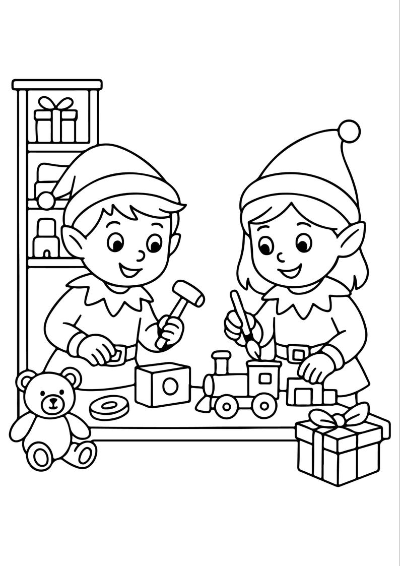 Christmas Coloring Pages for Kids: Holiday Printable Activity (PDF) - Etsy