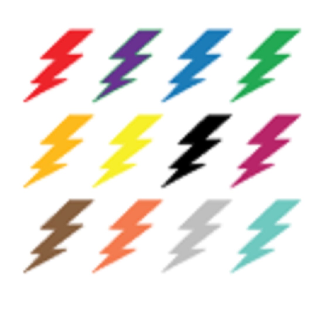 Set of 12 Thunder Vinyl Decals, Lightning Bolt Decals, Bolt Vinyl ...