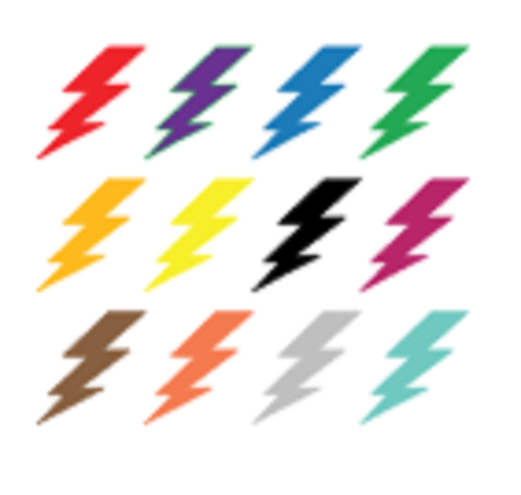 Set of 12 Thunder Vinyl Decals, Lightning Bolt Decals, Bolt Vinyl ...