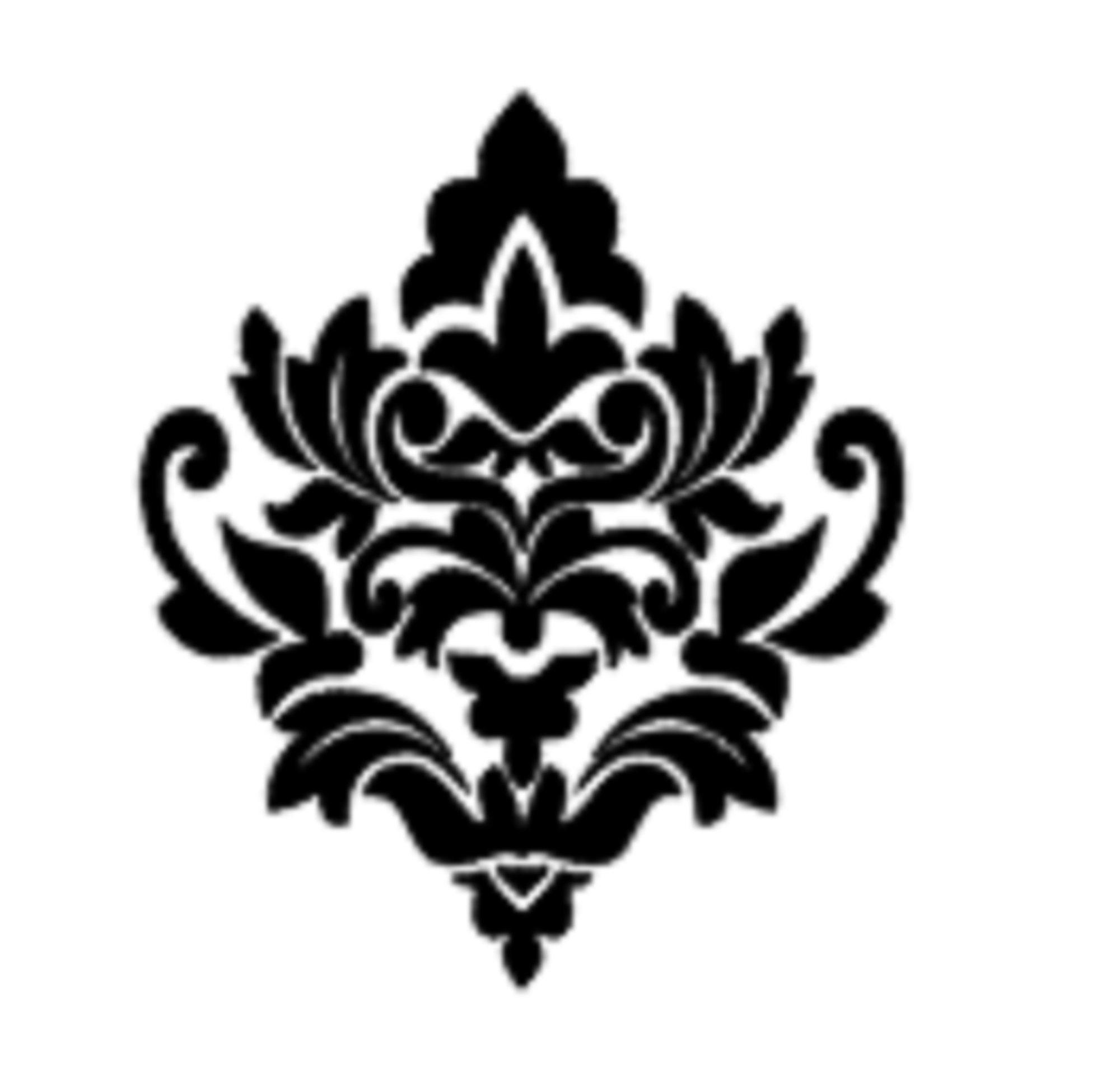 Set of 4 (2''- 6'') Damask Pattern Decals, Damask Wall Decals ...