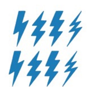 Set of 8 Thunder Vinyl Decals, Lightning Bolt Decals, Bolt Vinyl Decals ...