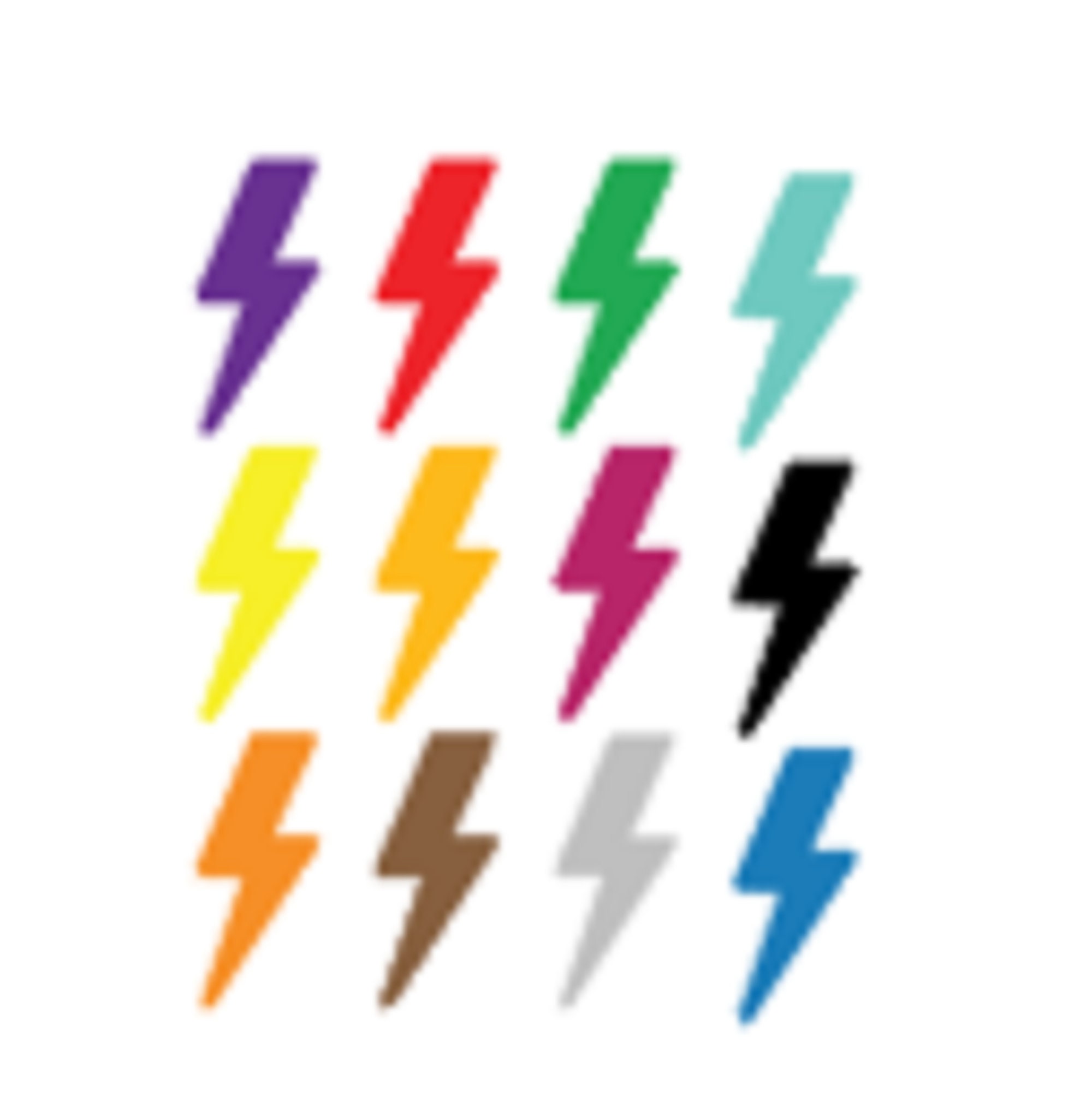 Set of 20 Thunder Vinyl Decals, Lightning Bolt Decals, Bolt Vinyl ...