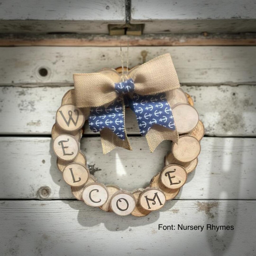 Laser-engraved Wood Slice Welcome Sign - Etsy