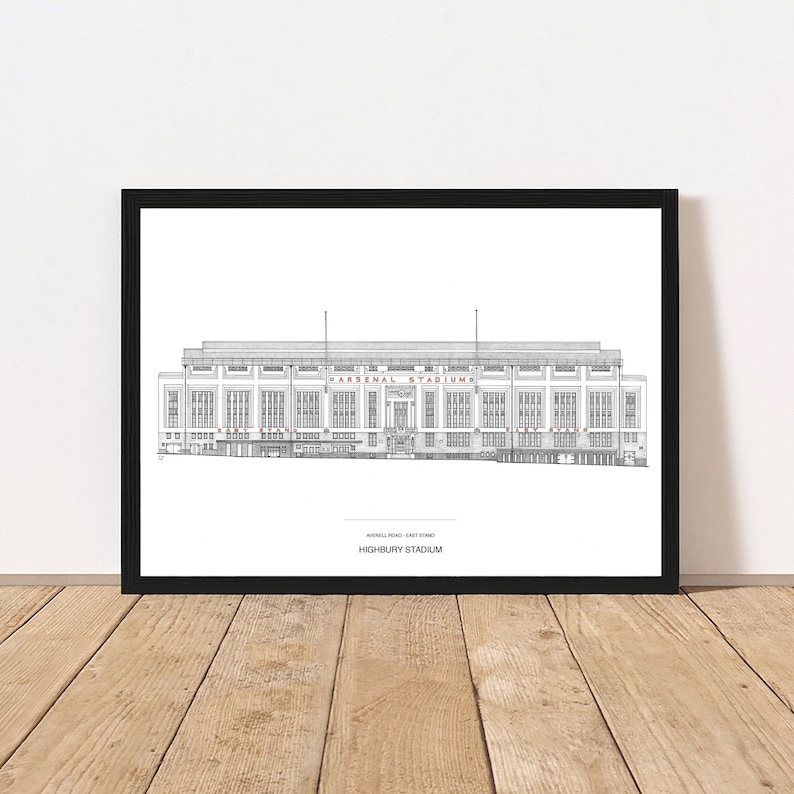 Arsenal Highbury Stadium East Stand Drawing | High Quality Print ...