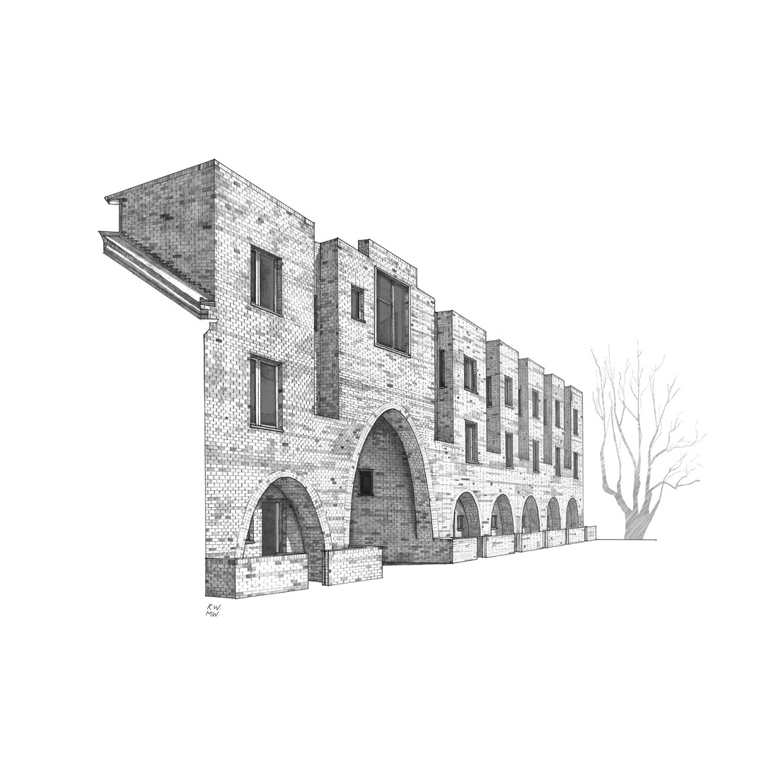 Worland Gardens Stratford Peter Barber London Drawing High - Etsy