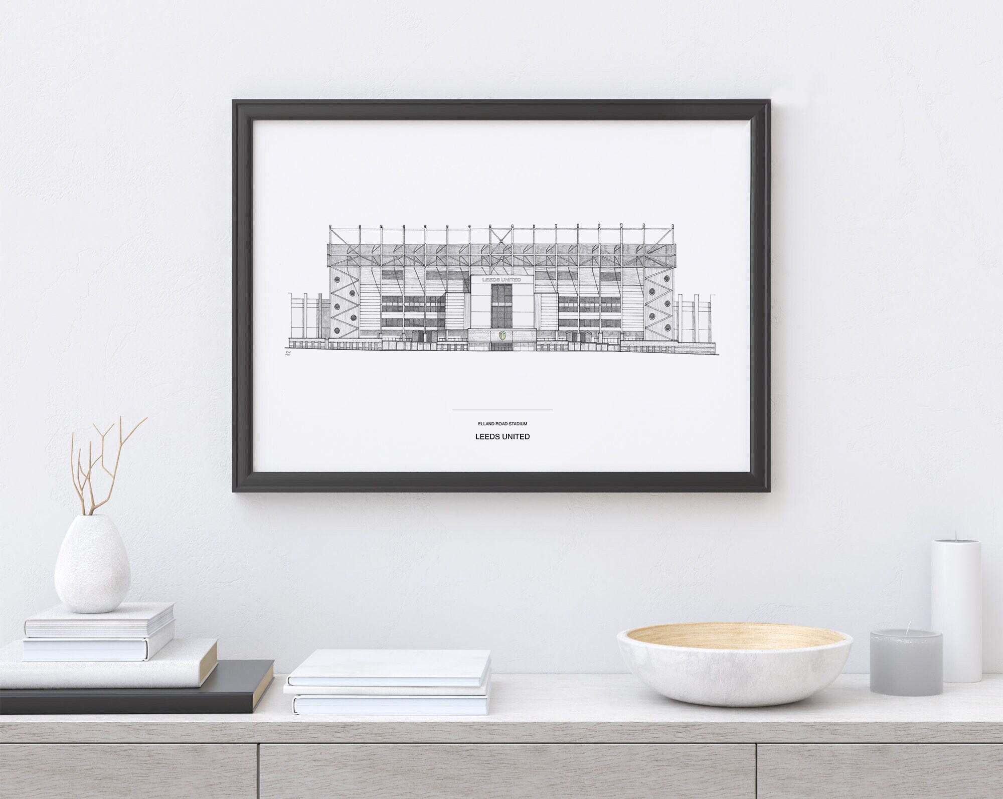 Leeds United Elland Road Stadium Drawing High Quality Print - Etsy