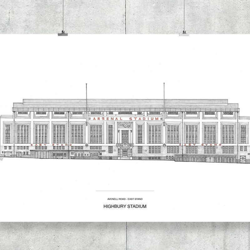 Highbury Stadium Art - Etsy UK
