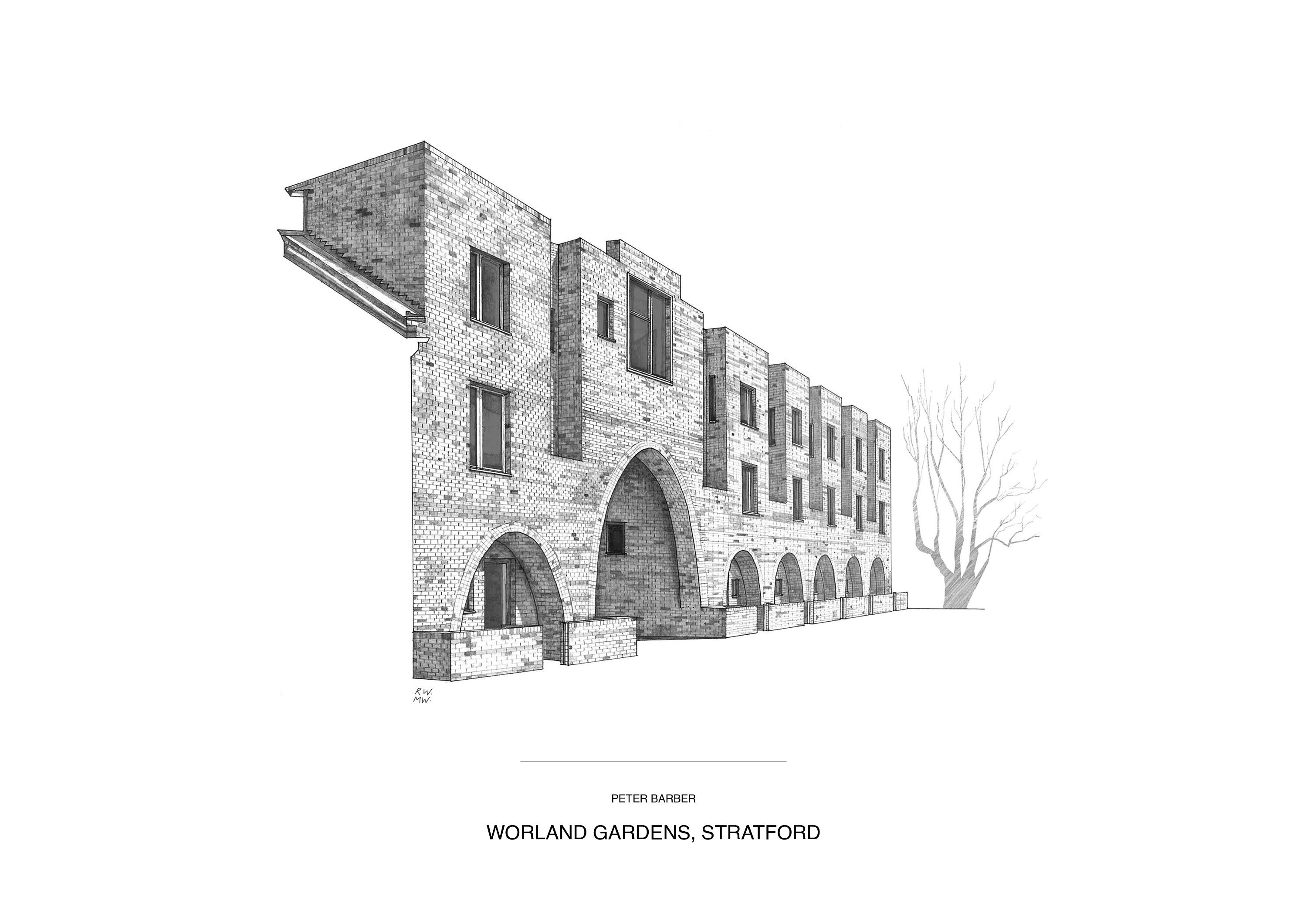 Worland Gardens, Stratford, Peter Barber London Drawing | High Quality ...