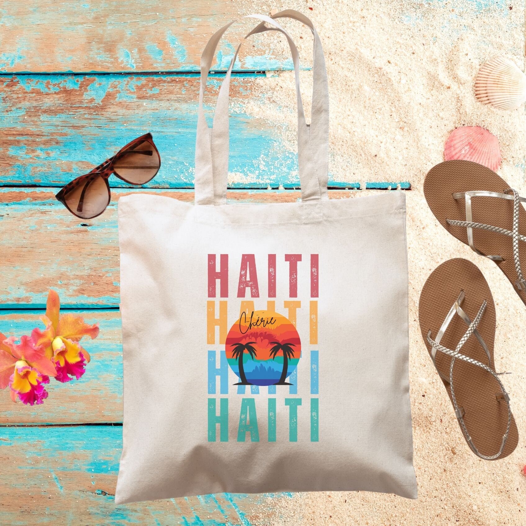 Ayiti Cheri" Canvas Tote Bag- Celebrating Haitian Culture and Heritage ...