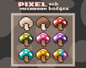 Twitch Sub Bit Badges / Pixel Cottagecore / 8-bit Badges / | Etsy