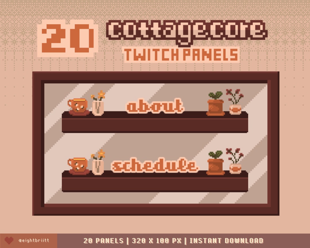 20 Cottagecore Twitch Panels / Pixel Farm Aesthetic / 8-bit Soft - Etsy