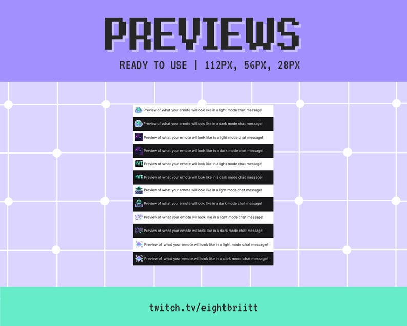 Twitch Emotes / Pixel Space / 8-bit Emotes / Cute Emotes / Pre-made ...