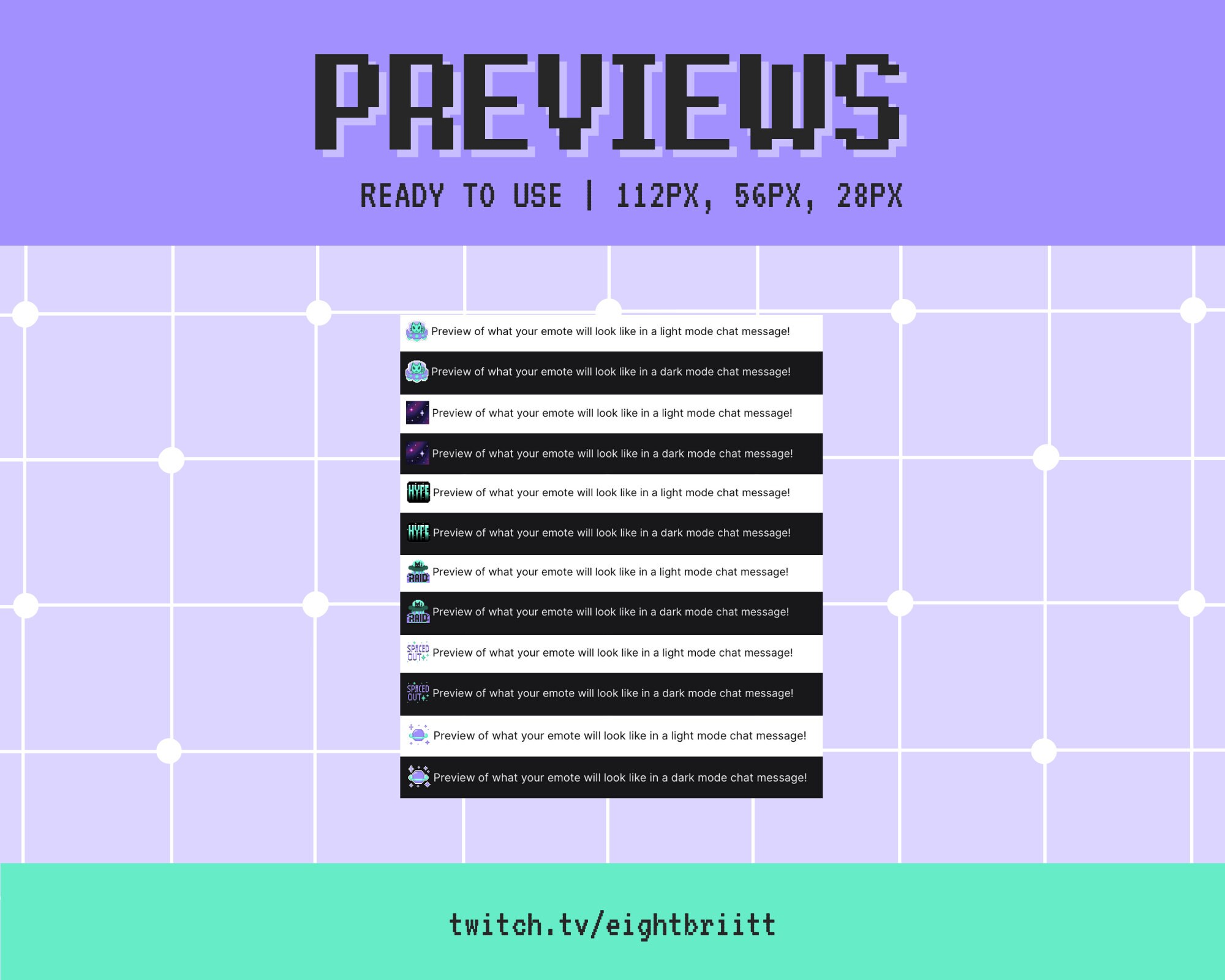 Twitch Emotes / Pixel Space / 8-bit Emotes / Cute Emotes / Pre-made ...