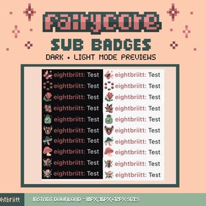 Twitch Sub Bit Badges / Pixel Fairycore / 8-bit Badges / Twitch ...