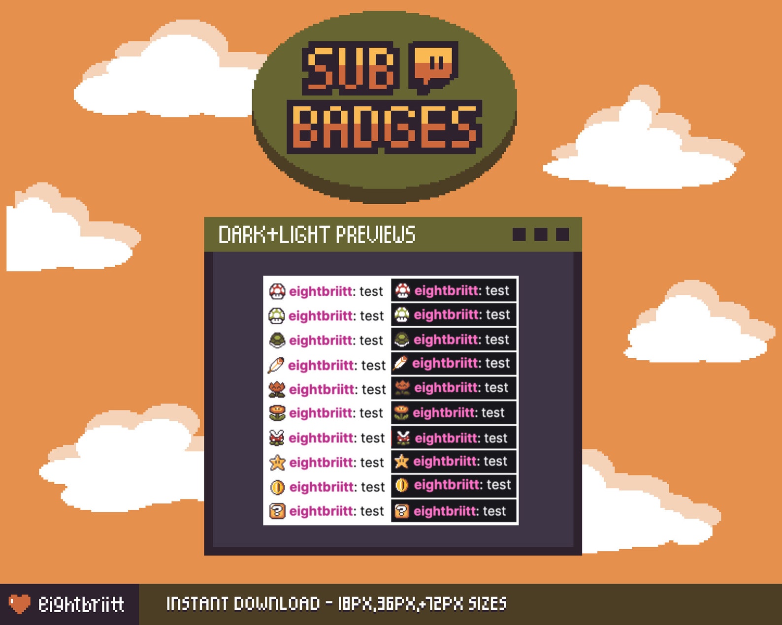 Twitch Sub Bit Badges / Pixel 8-bit Badges / Cute Gamer Badge - Etsy