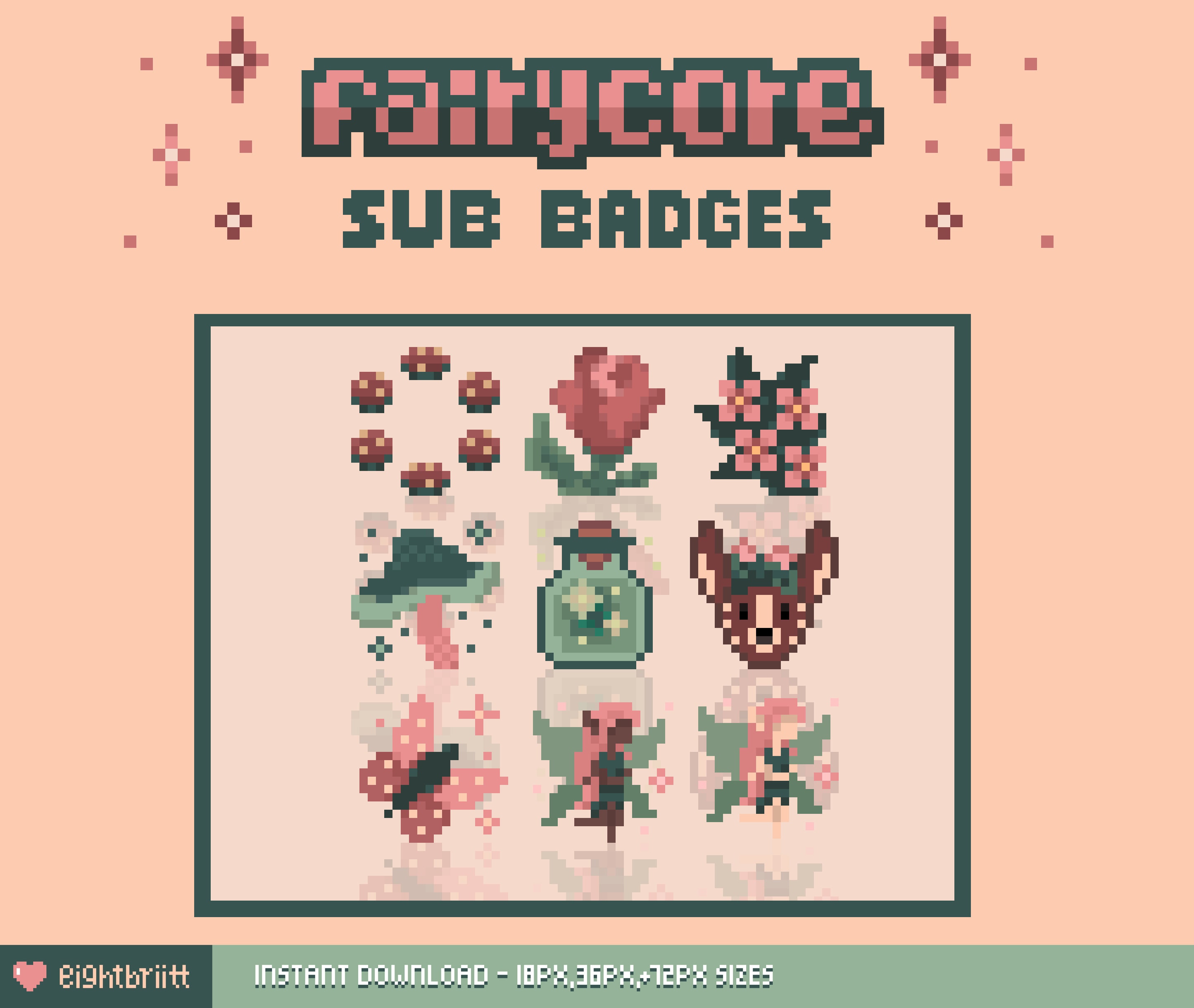 Twitch Sub Bit Badges / Pixel Fairycore / 8-bit Badges / Twitch ...