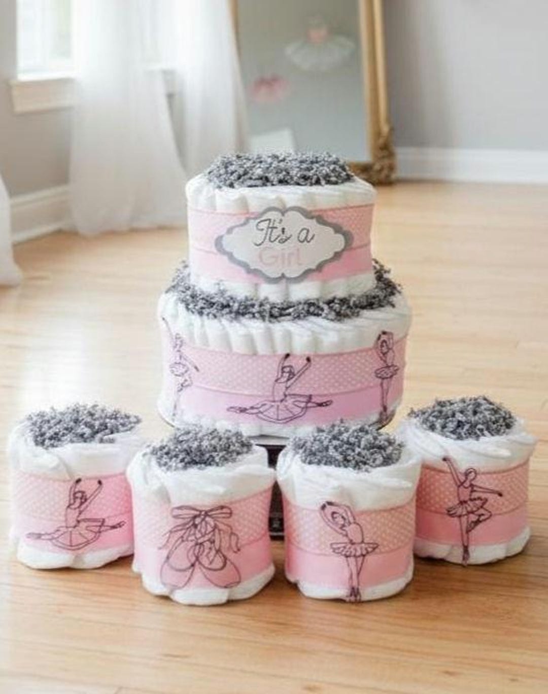 Ballet Diaper Cake ~ Pink Dancer Theme ~ It's a Girl Baby Shower ...
