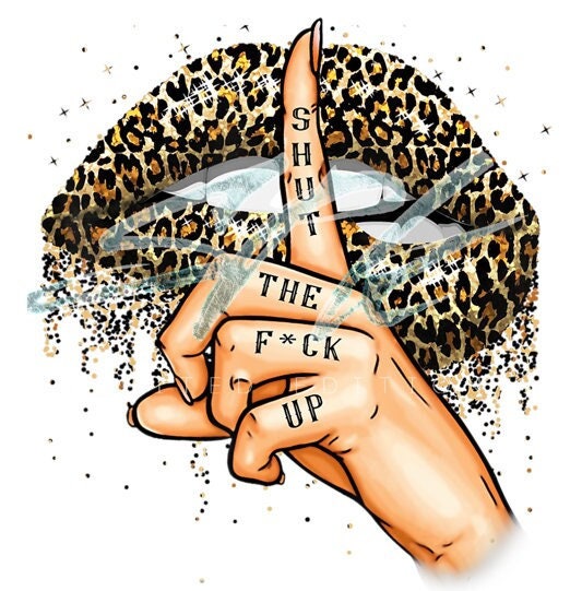 Stfu Leopard Lips Svg - Etsy