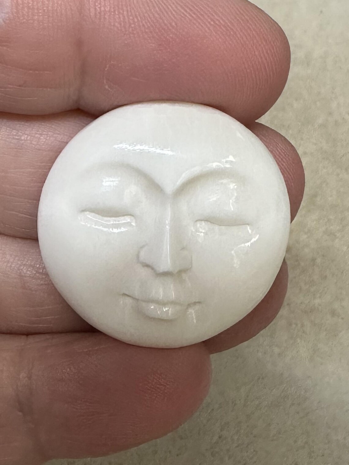 Carved Bone Round Face Cabochon UK SELLER - Etsy