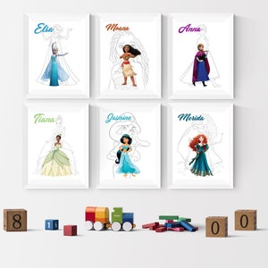 Disney Princess Drawing Mix & Match 2nd Set of 6 Prints I Disney Prints ...