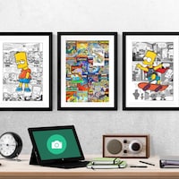 Bart Simpson Mooning Tie Dye Painting: Sealed 8x10 Wall Decor - Etsy