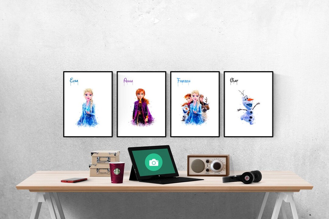 Frozen Watercolour Set of 4 Prints I Disney Prints I Disney - Etsy