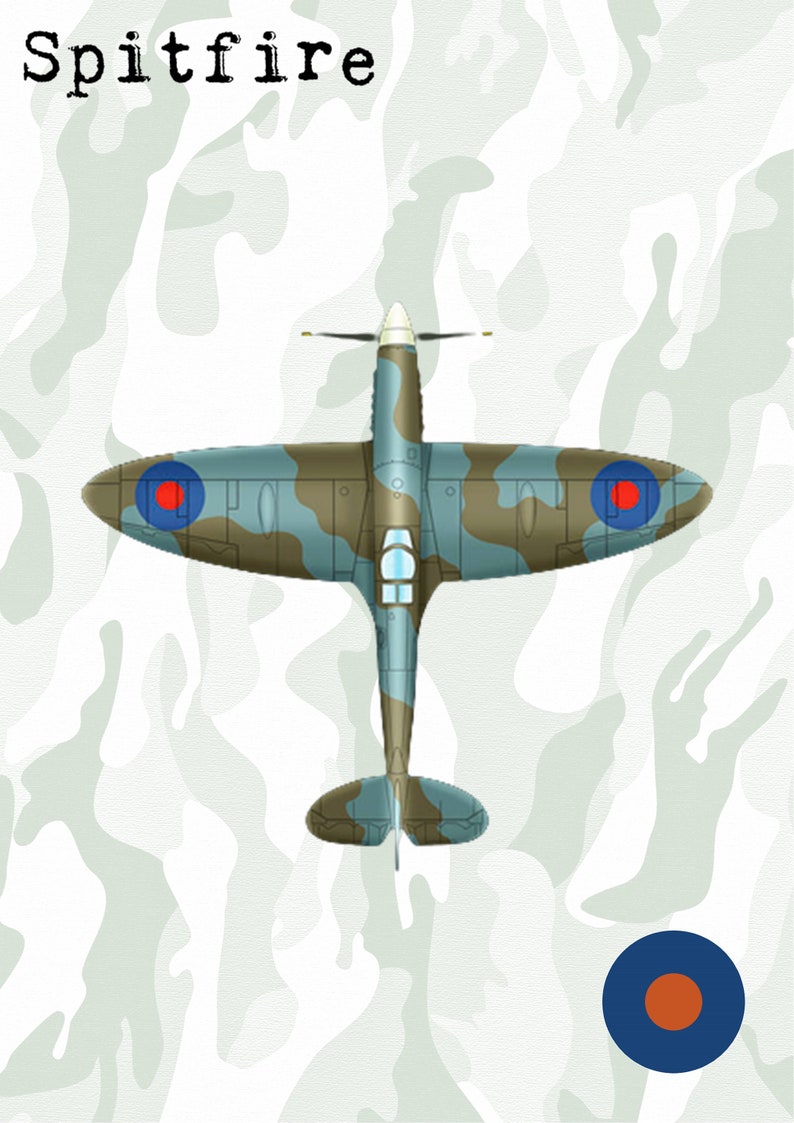 RAF Spitfire Set of 4 Prints I Airforce I Spitfire I Plane Prints I ...