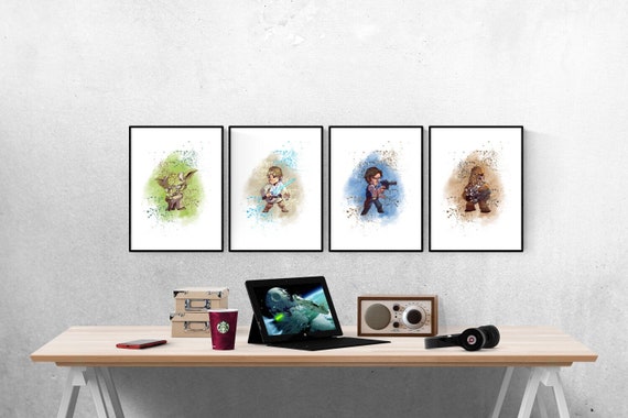 Star Wars Splash Watercolor Set of 4 Prints I Star Wars Prints - Etsy