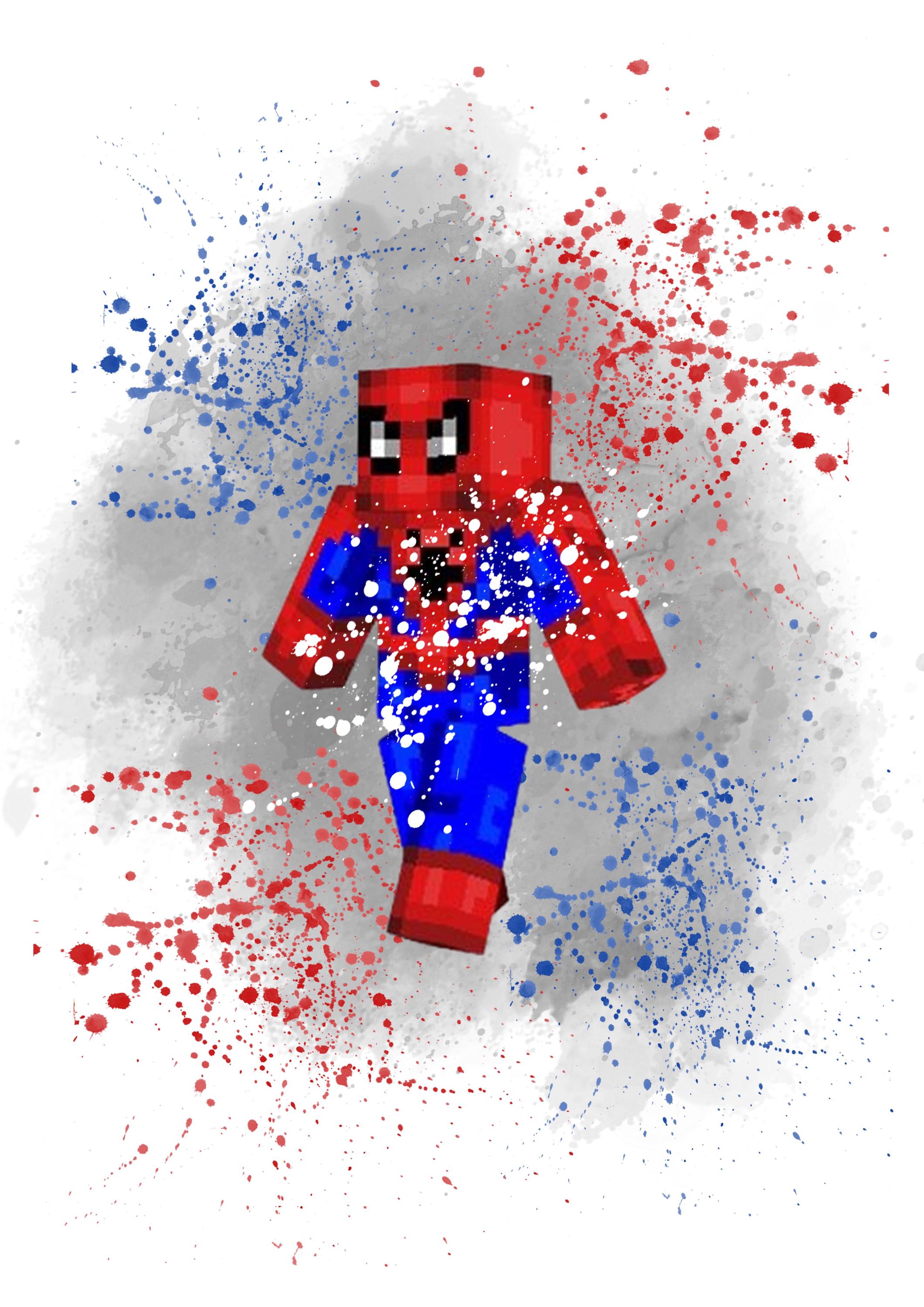 Minecraft Marvel Splash Watercolor Set of 4 Prints I Minecraft Prints I ...