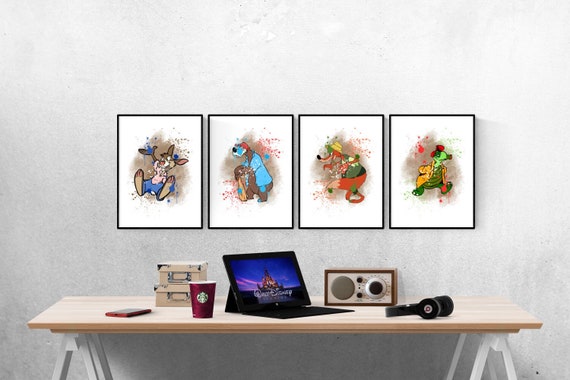 Disney Splash Mountain Splash Watercolour Set of 4 Prints I - Etsy