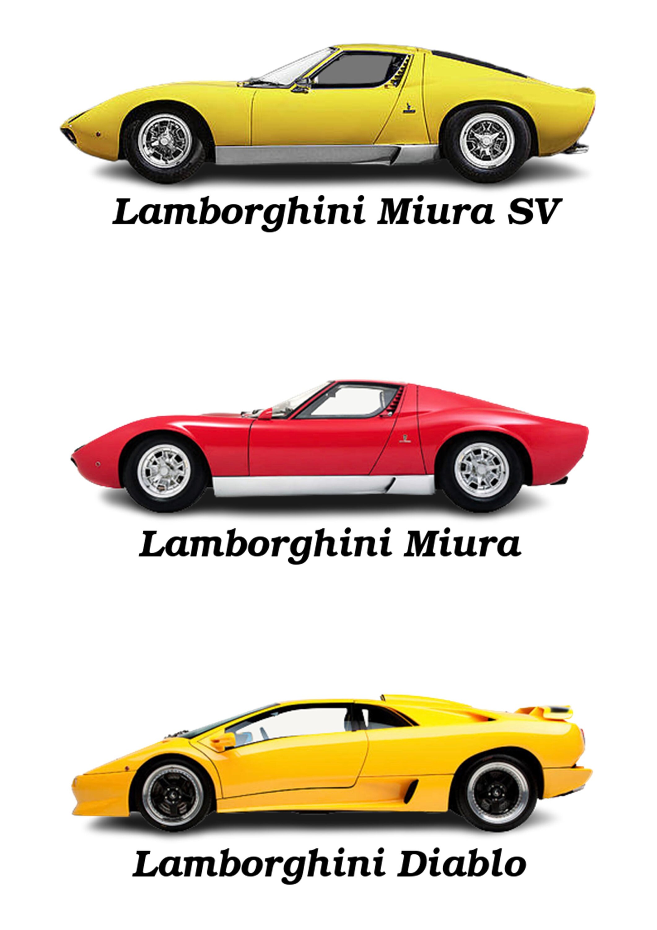 Supercar Lamborghini Compilation Set of 4 Prints I Ferrari I Supercar I ...
