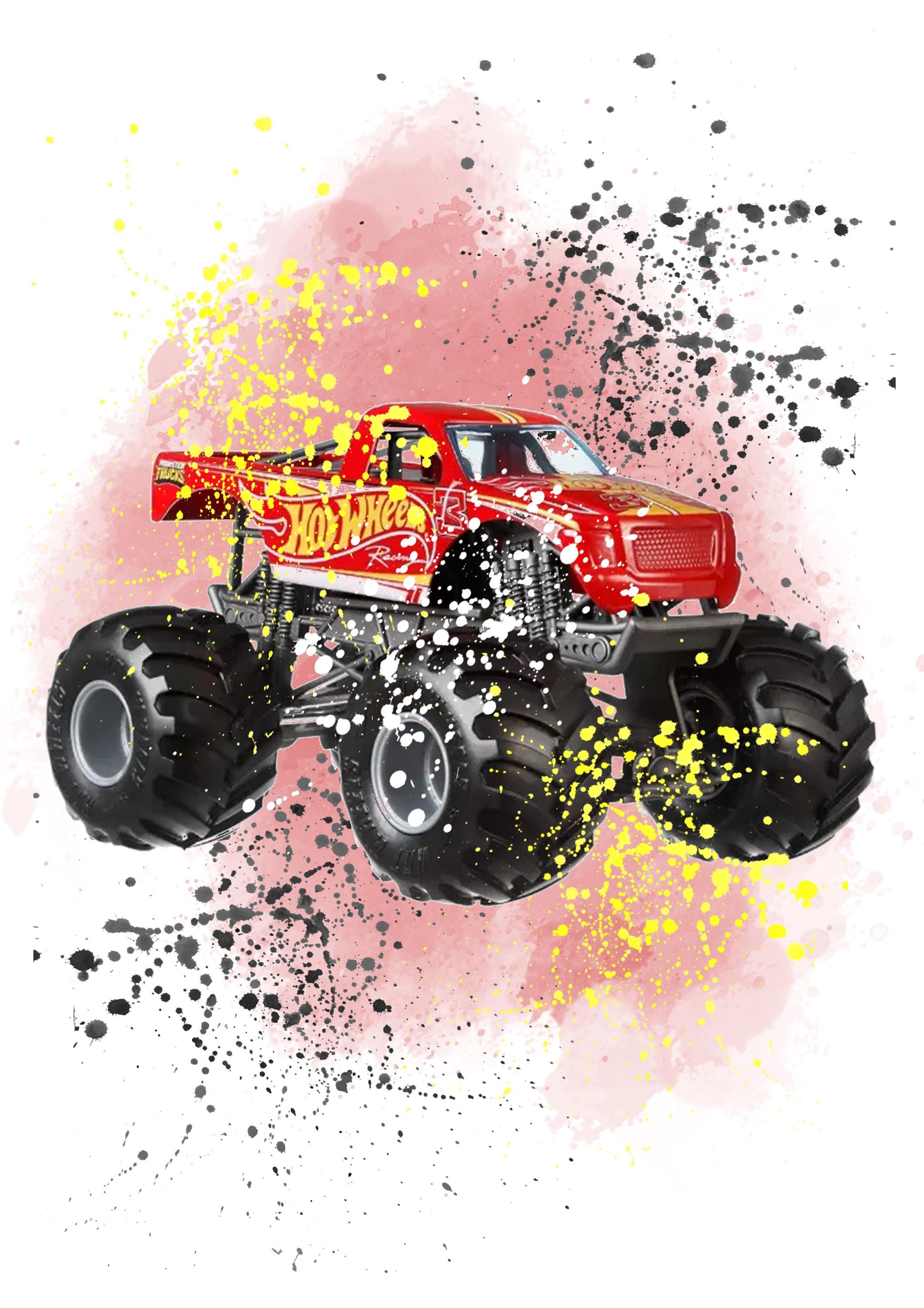 Monster Trucks 2nd Splash Watercolour Set of 4 Prints I Monster Truck ...