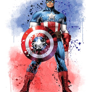 Marvel Avengers Superhero Watercolour Set of 6 Prints I Marvel Prints I ...