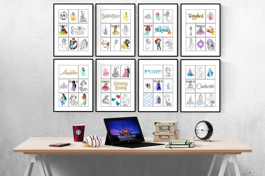 Disney Princess Layout Mix & Match Set of 8 Prints I Princess Prints I ...