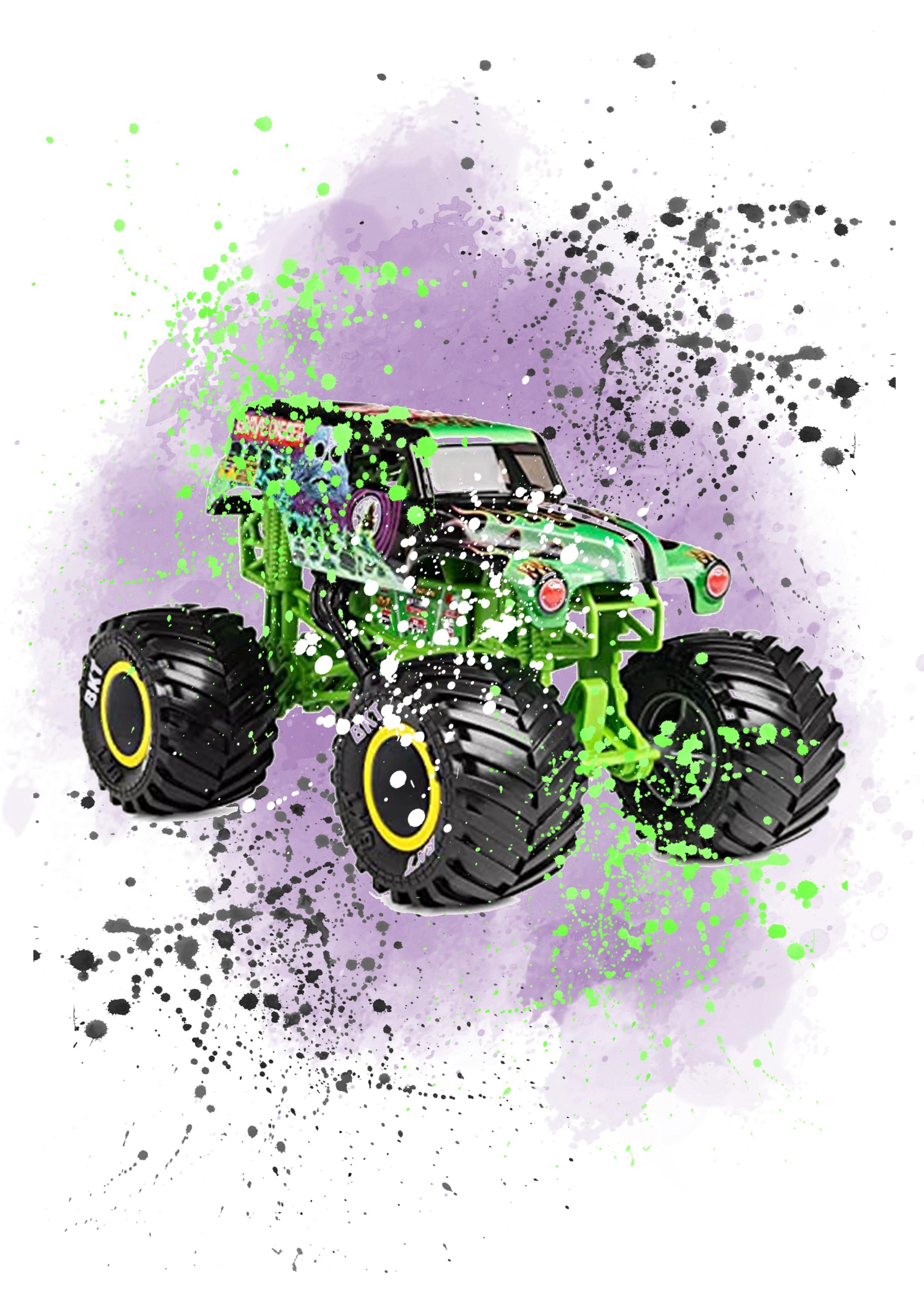 Monster Trucks 2nd Splash Watercolour Set of 4 Prints I Monster Truck ...