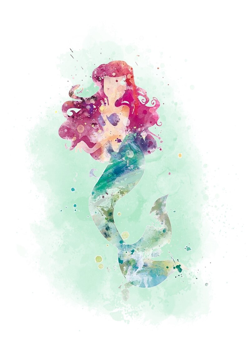Disney Princess Watercolour Mix & Match Set of 8 Prints I Disney Prints ...