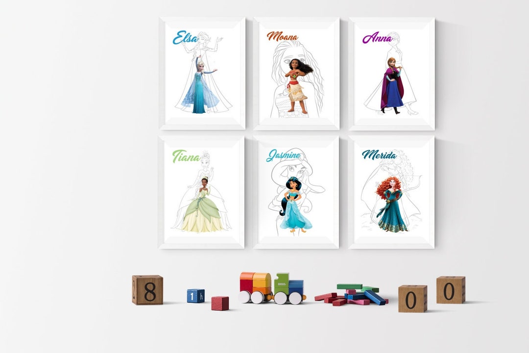 Disney Princess Drawing Mix & Match 2nd Set of 6 Prints I Disney Prints ...